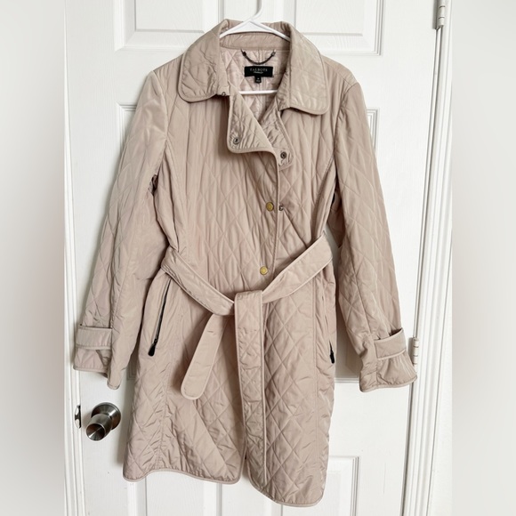 Talbots | Jackets & Coats | Talbots Cream Quilted Belted Trench Coat ...
